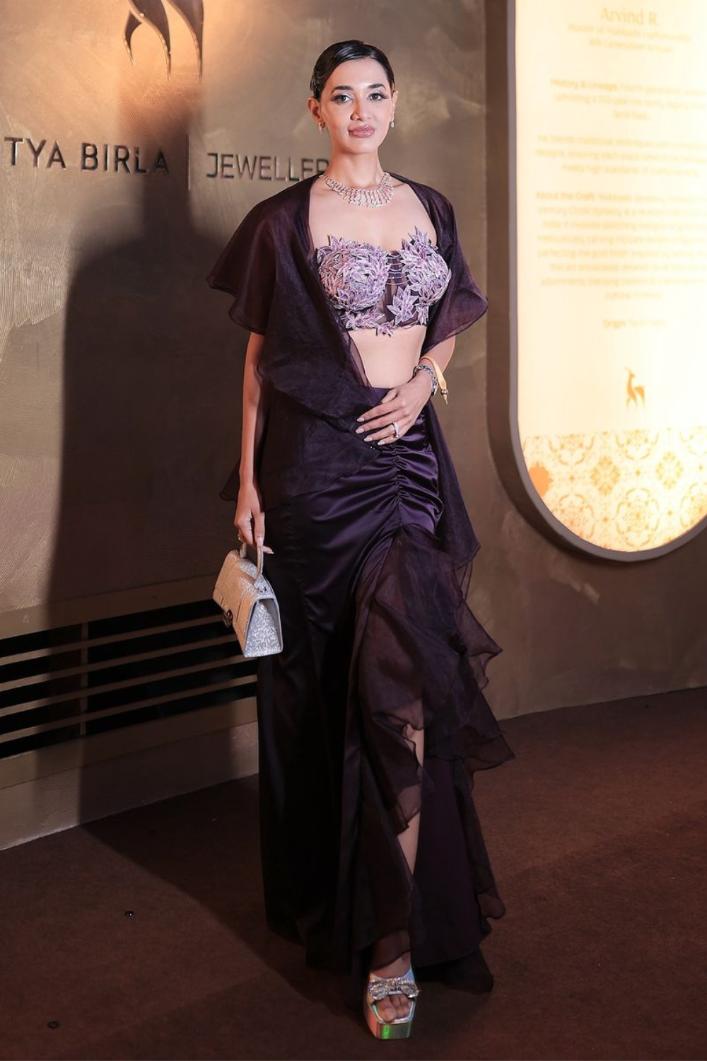 Deeksha Mishra in Rapunzel wine skirt set – Label Moni K